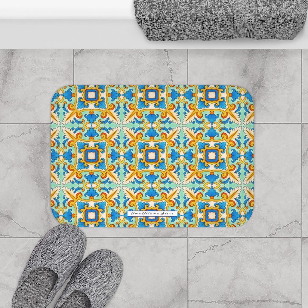 Capri Island Ceramic Style Bath Mat Souvenir Tiles Amalfi Coast Posita ...