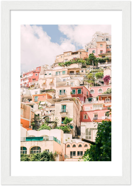 Positano Buildings - Wooden Framed Print Wall Art Amalfi Coast ...
